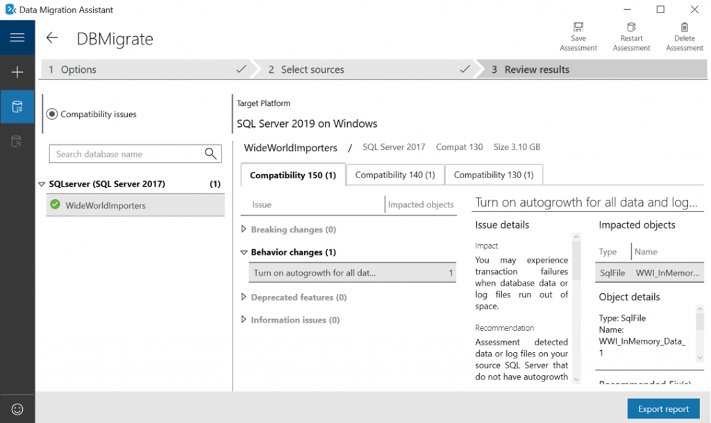 SQL Database Migration to Azure Using Data Migration Assistant